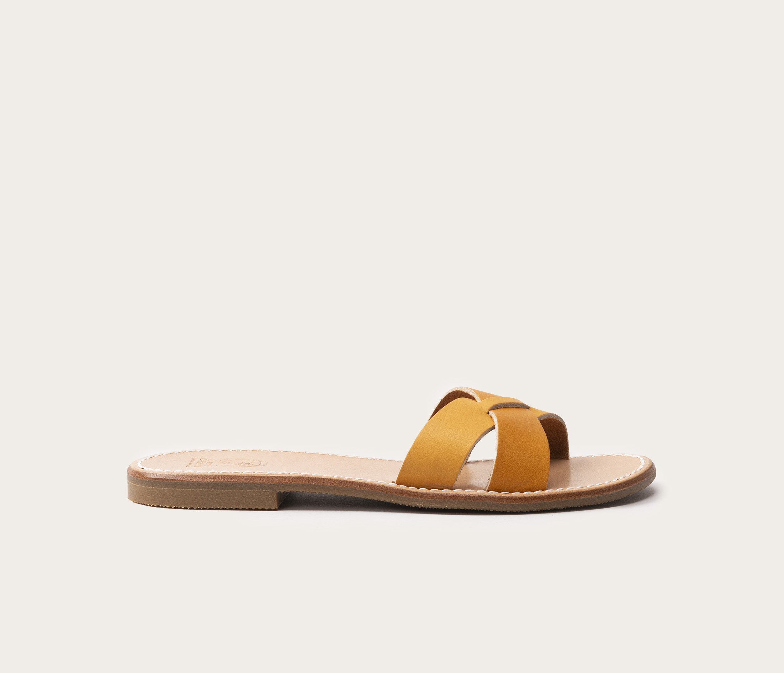 Sandale Cap paire de mules femme en cuir gras Naturel français | La ...
